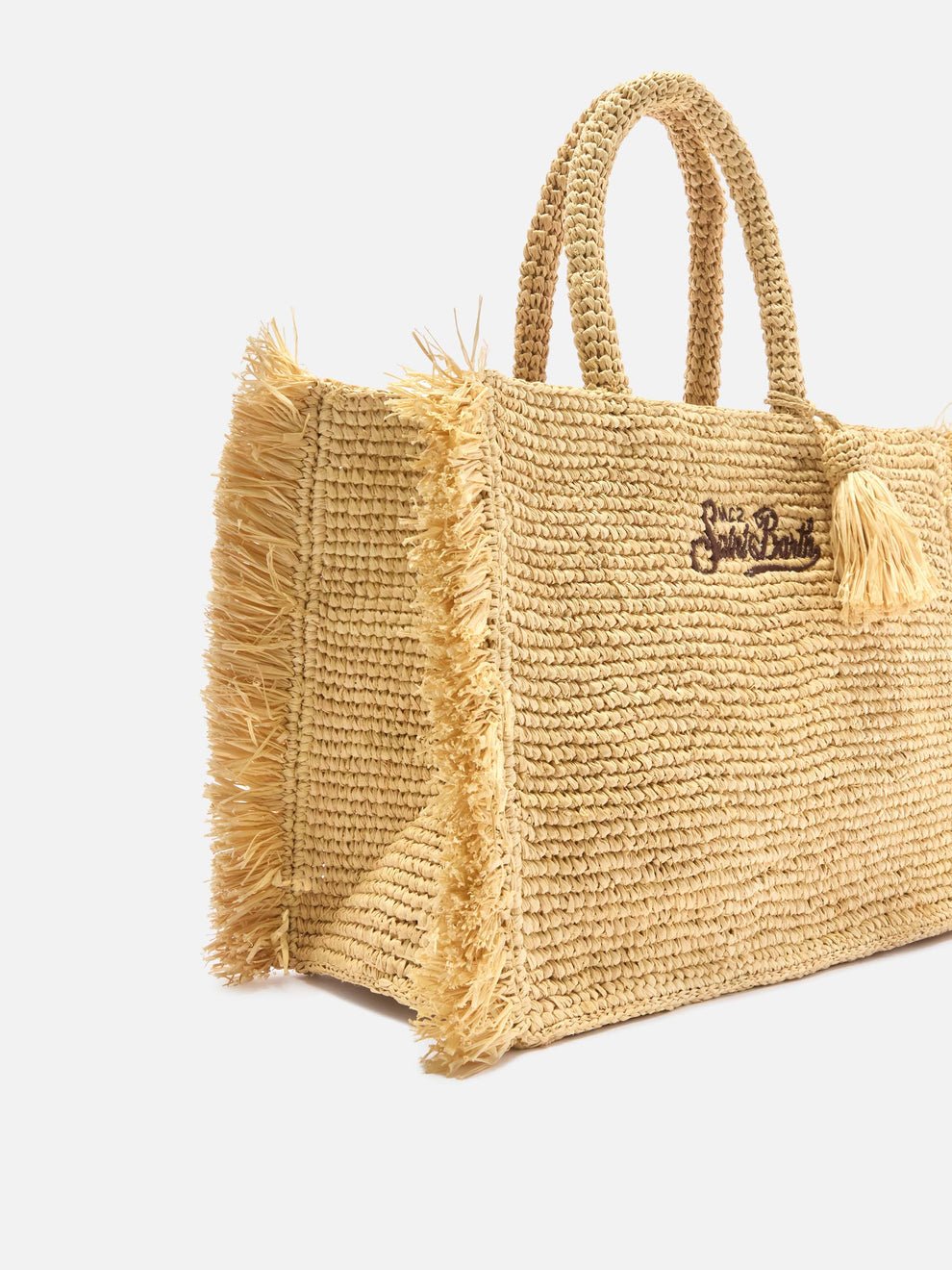 Colette raffia bag with side fringes – MC2 Saint Barth