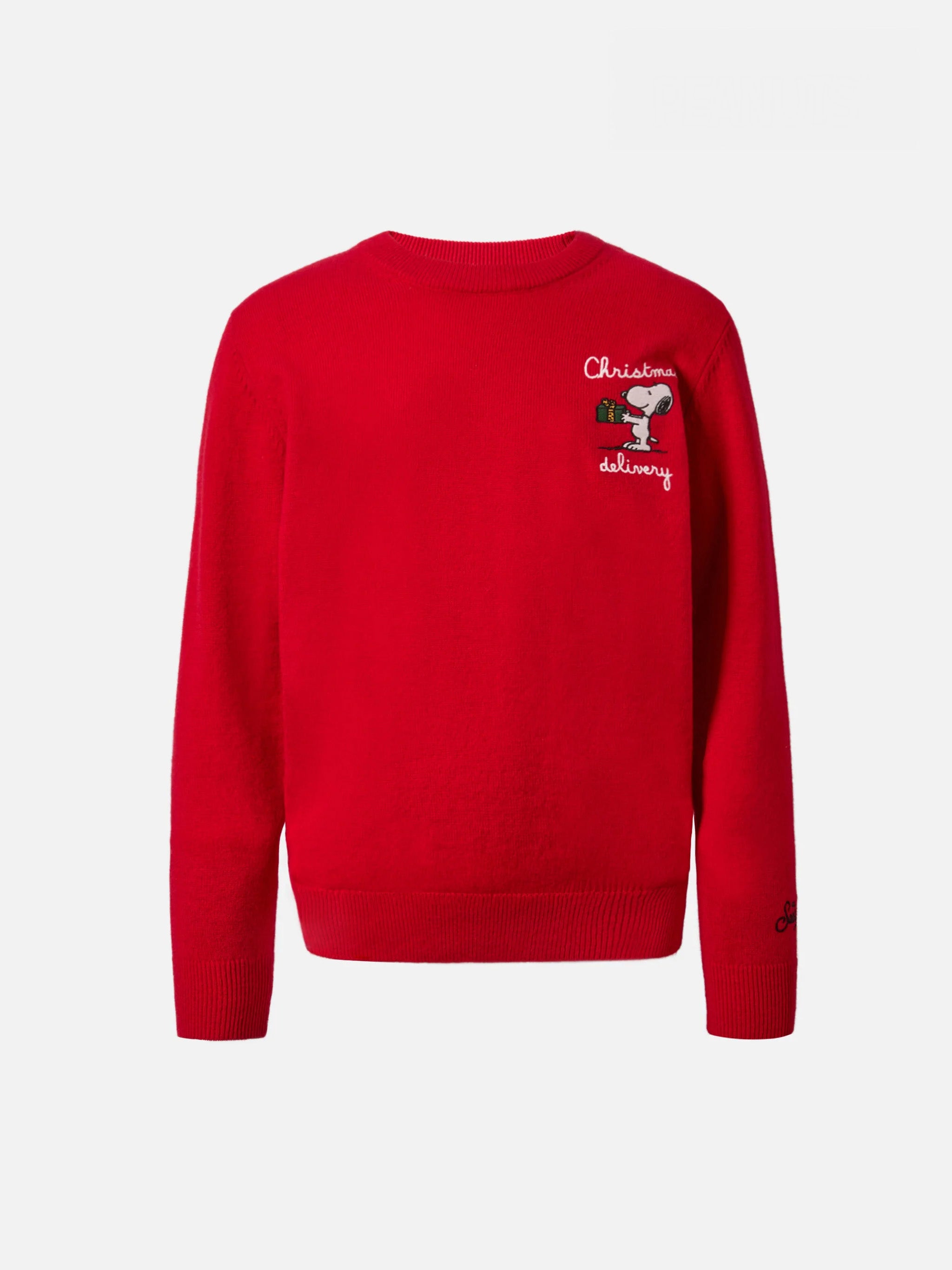 Pullover Douglas Light Embry aus Kaschmirmischung mit Snoopy-Stickerei ...