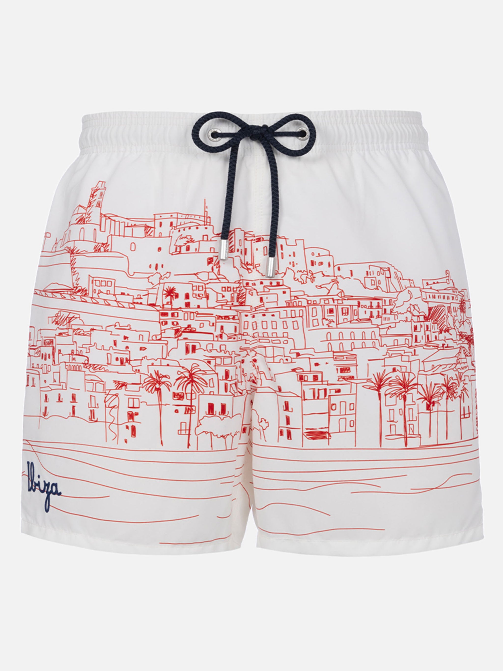 Mid-length Gustavia swim-shorts with Ibiza placed print – MC2 Saint Barth