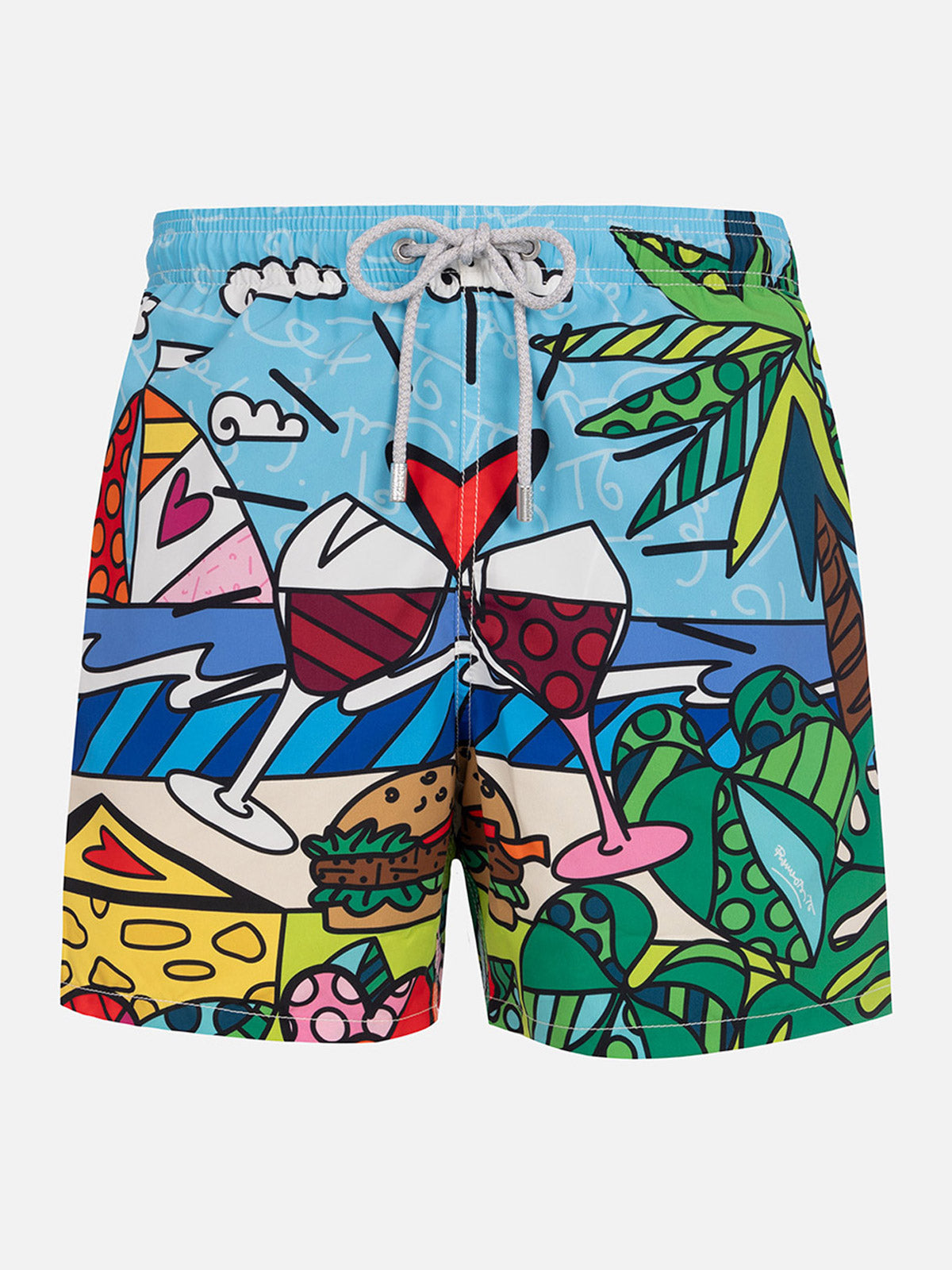 Gustavia multicolor Romero Britto Very Miami placed print swim shorts ...