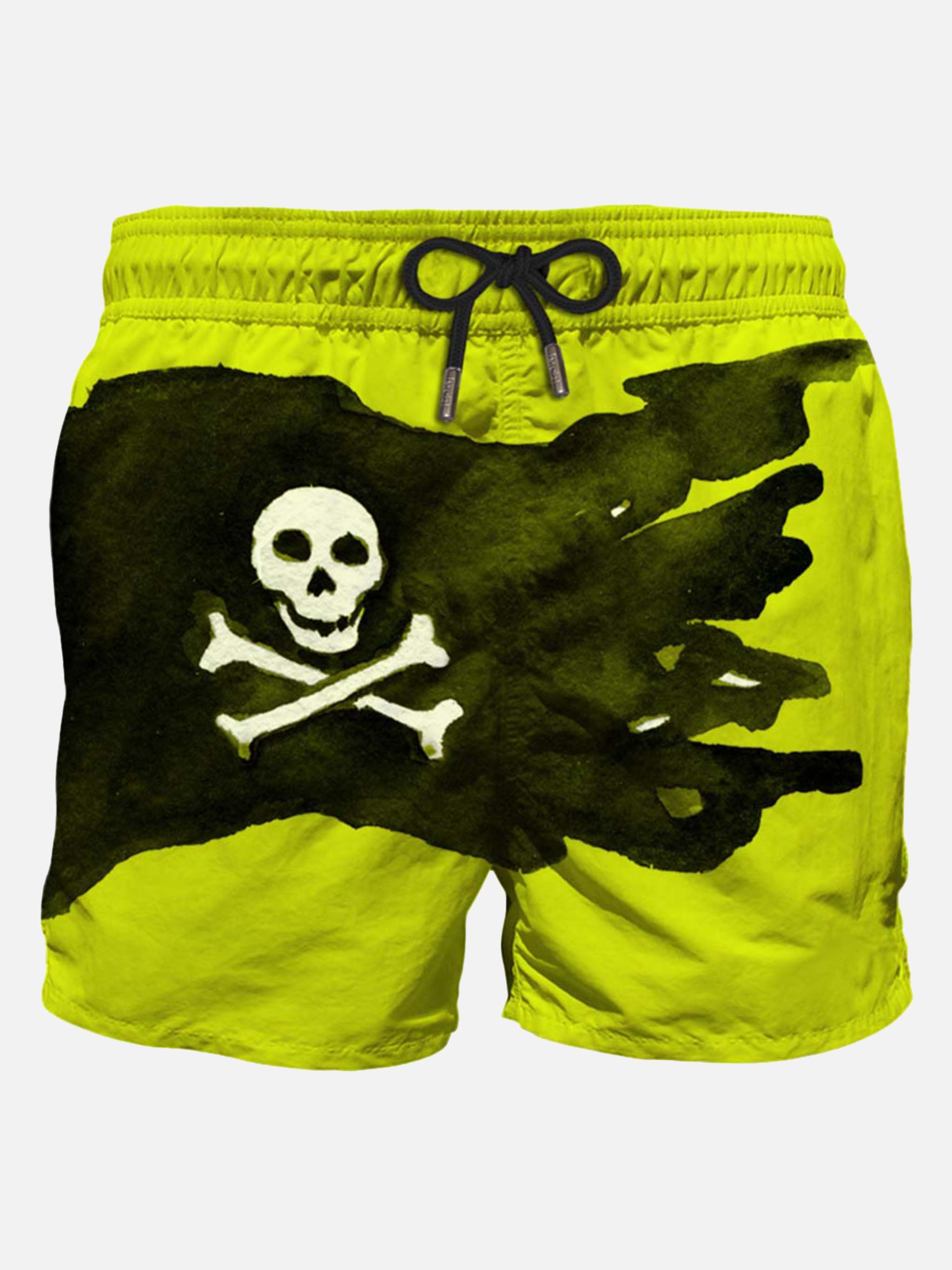 Mid-length swim shorts with skull flag placed print – MC2 Saint Barth