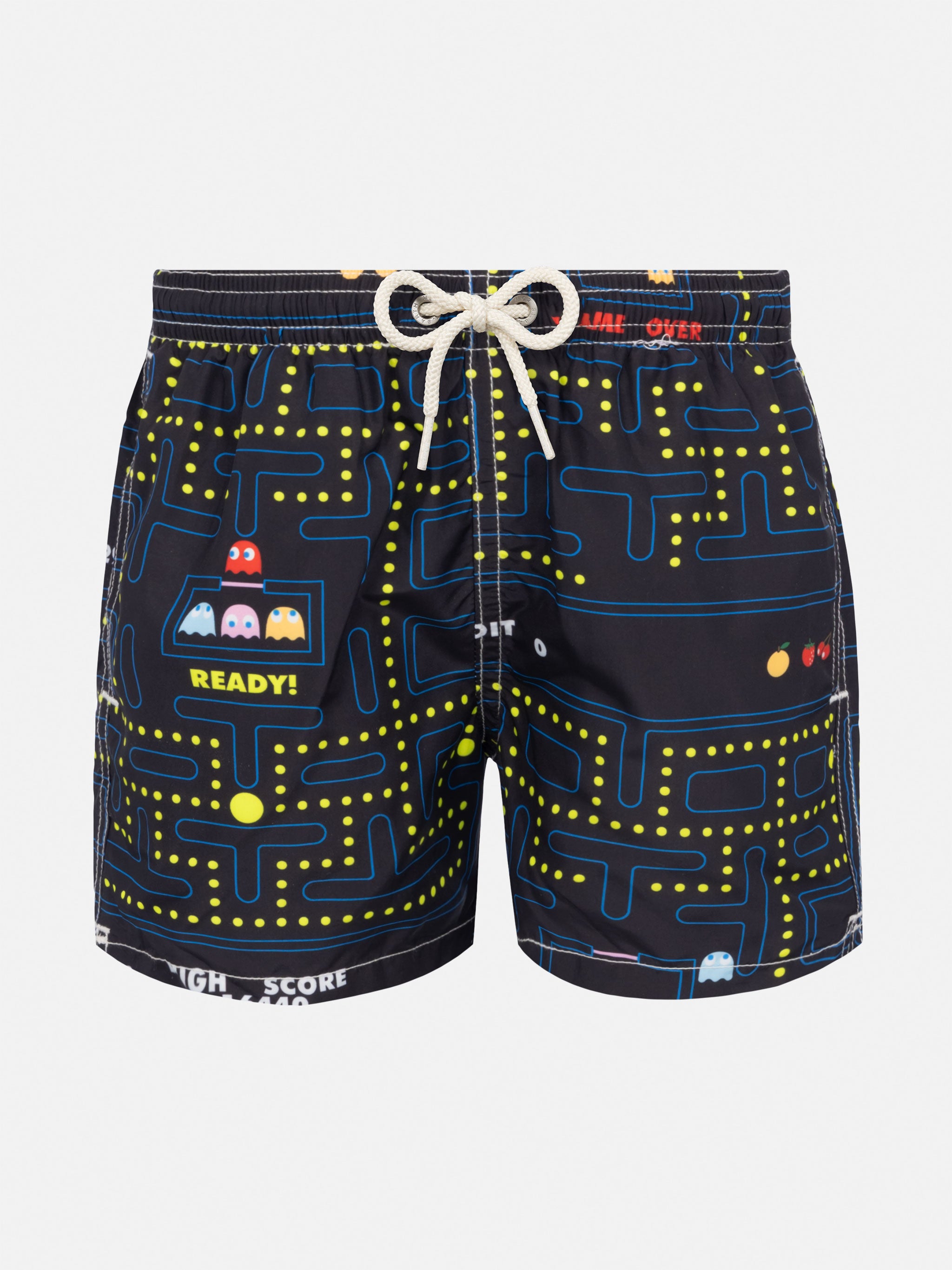 Jean Lighting lightweight fabric swim shorts with Pac-Man print|PAC-MA ...