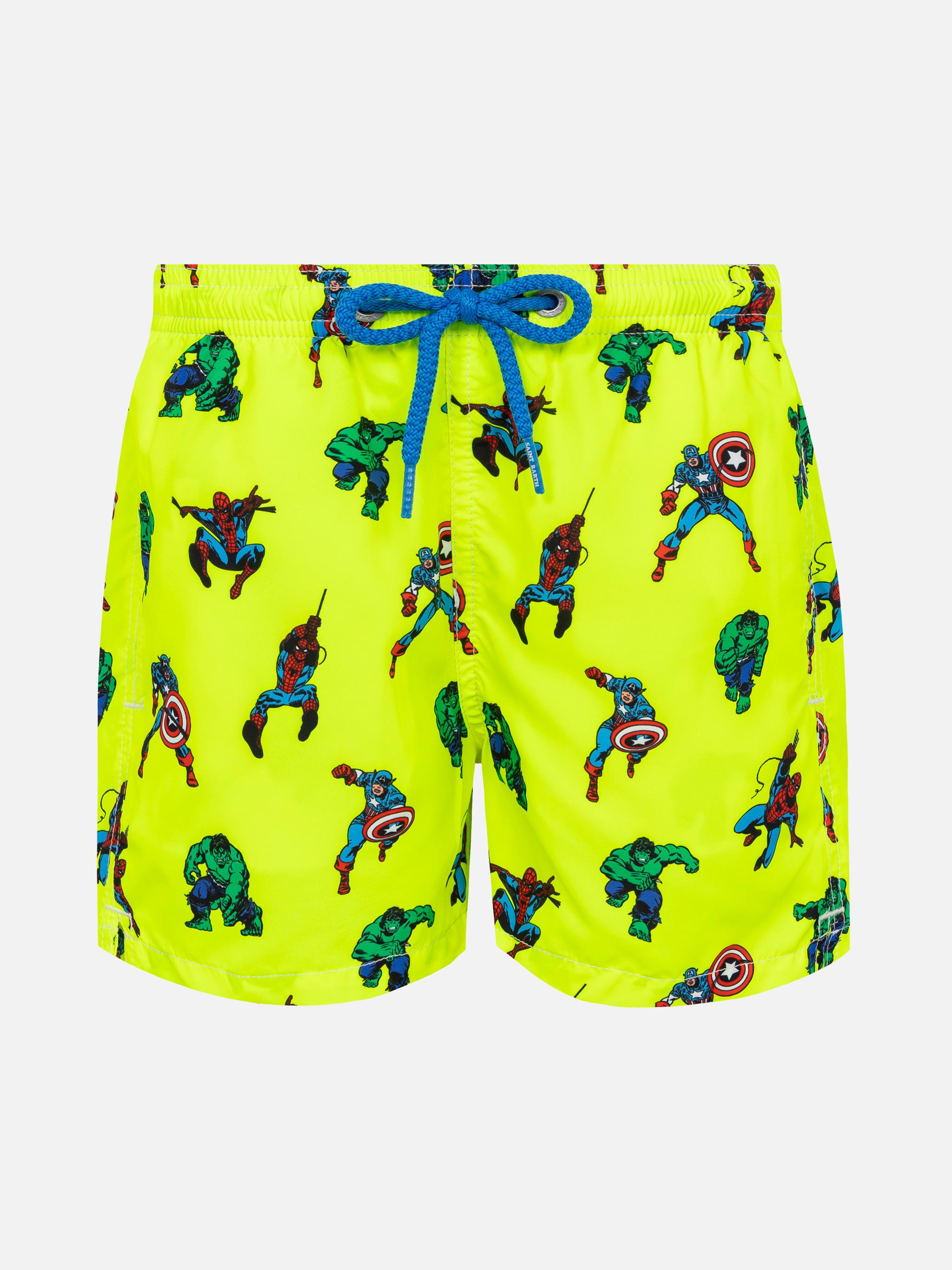 Jean Lighting lightweight fabric swim shorts with Super Heroes print ...