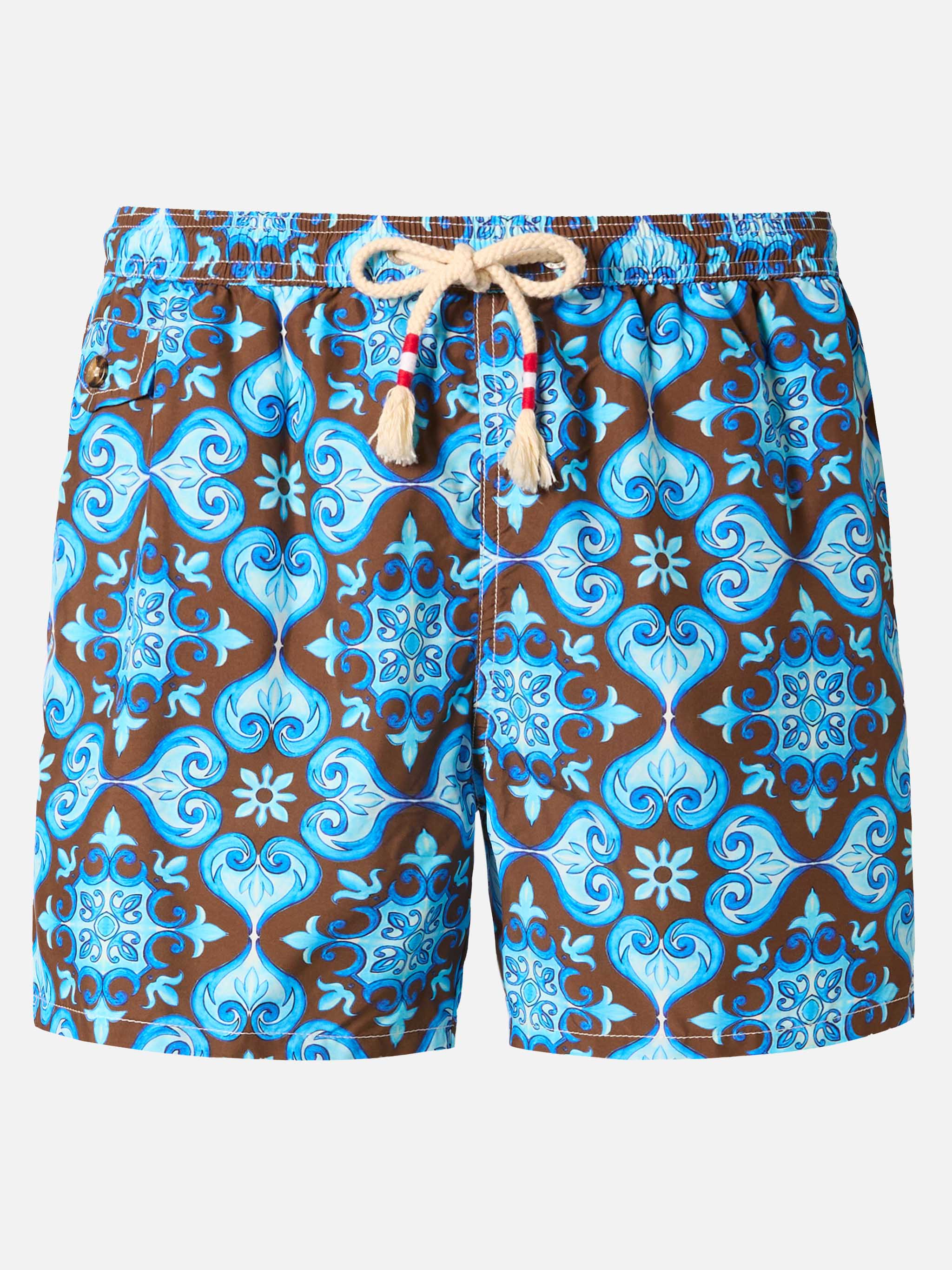 Lightweight fabric swim-shorts Lighting 70 with tile pattern – MC2 ...