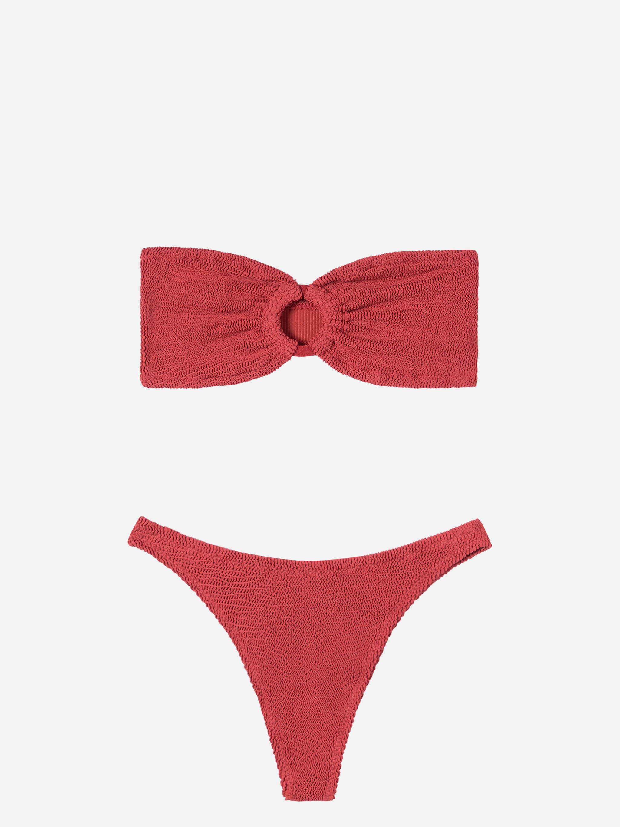 Bandeau bikini Yulia Naomi in brick red crinkle – MC2 Saint Barth
