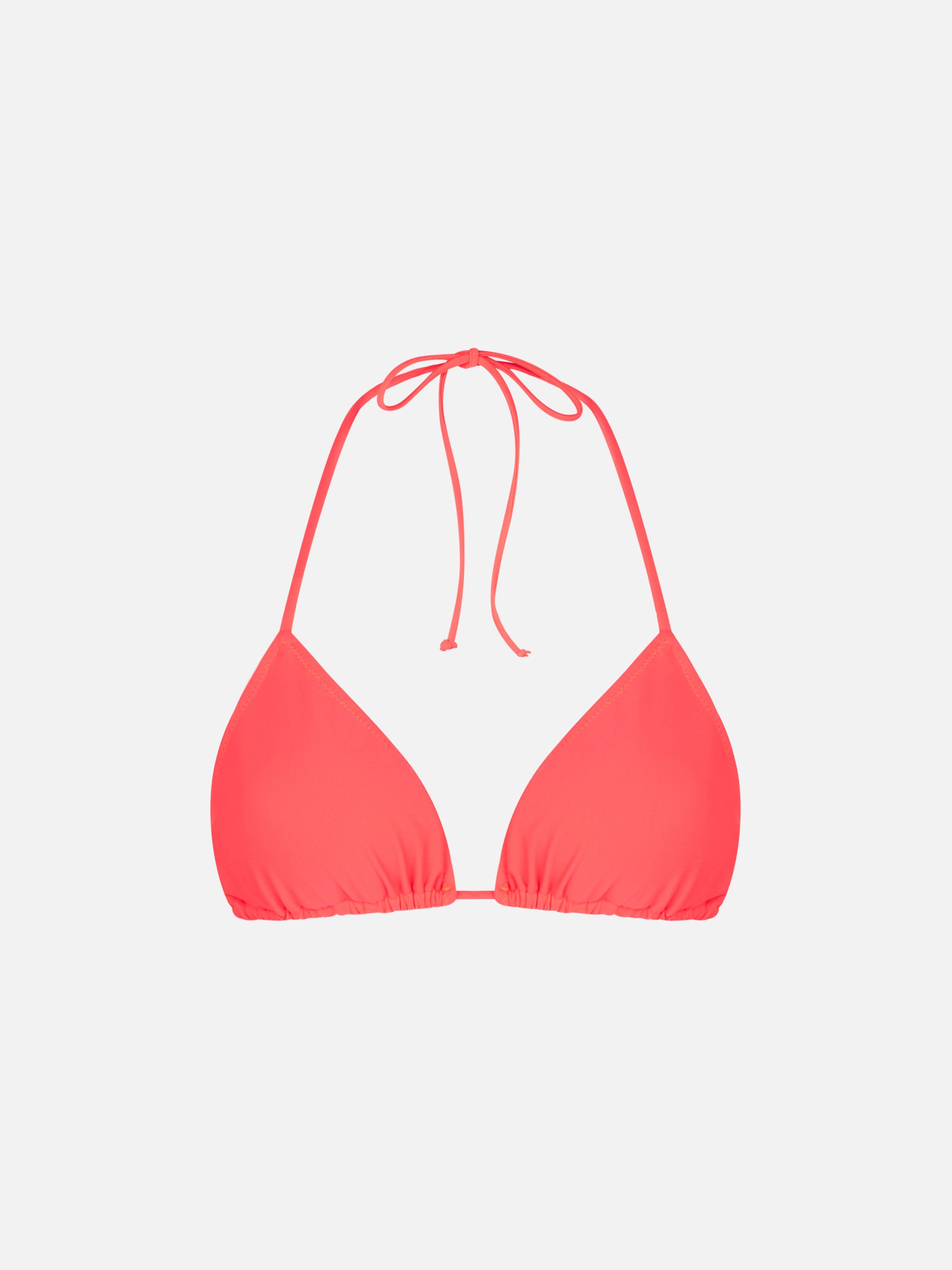 Woman fluo red triangle top swimsuit – MC2 Saint Barth